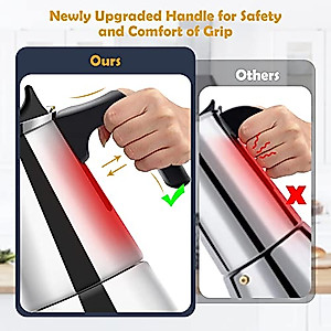 Italian coffee maker moka pot：espresso maker Stovetop Espresso Maker, Stainless Steel Moka Pot Percolator Coffee Pot Expresso coffee Brewer Classic Coffee Maker for Home & Camping, 4 Cup / 6.7oz