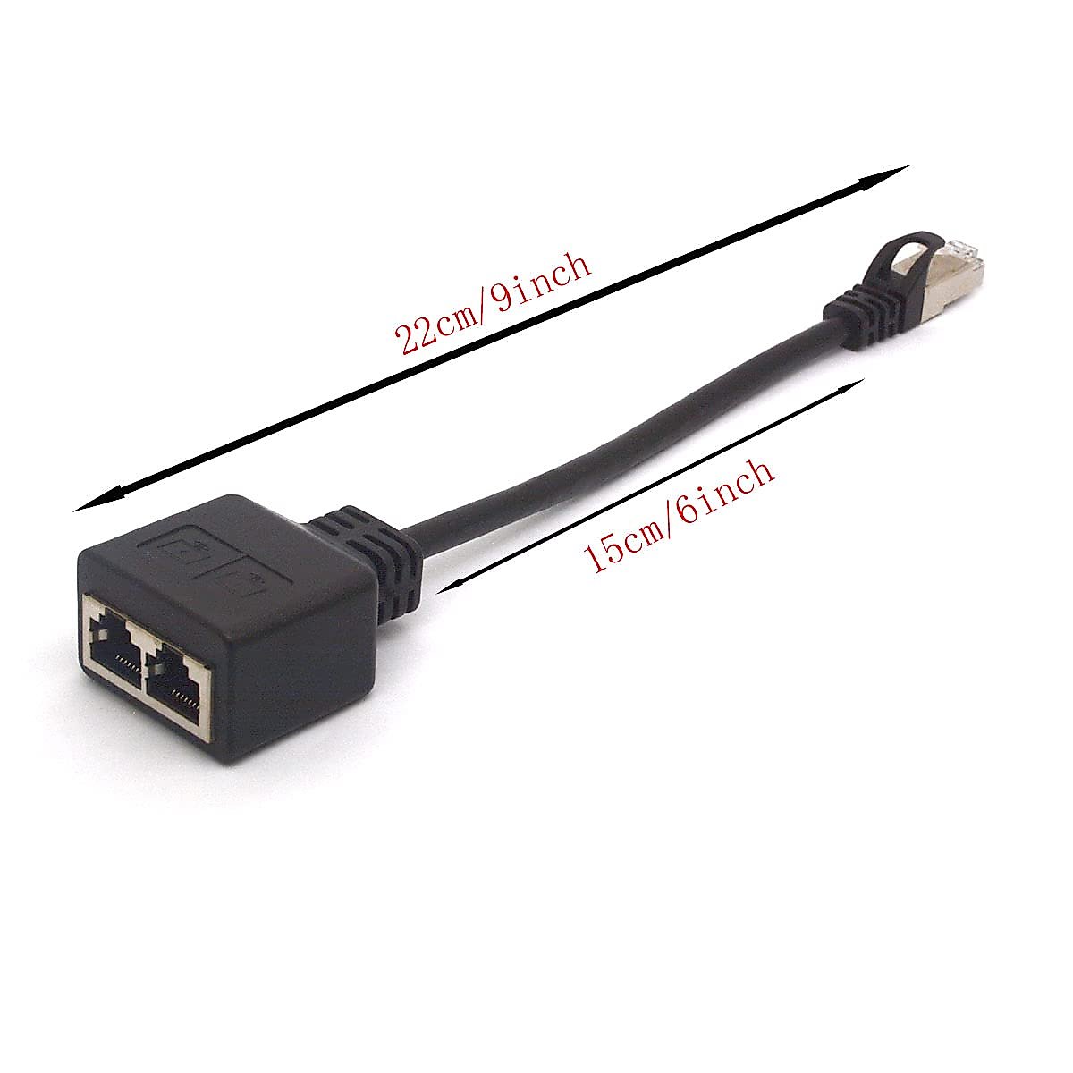 GLHONG RJ45 Adapter Cable RJ45 Male to Dual Female Adapter Extender Support Ethernet Cat 5/CAT 6 LAN for Switching Networks Between Two Computers (not Used as a Network Splitter)