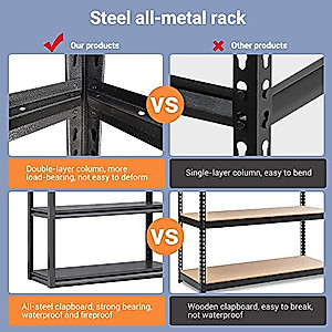 Garage Shelving,78" Garage Storage Shelves Heavy Duty Garage Shelf,Adjustable Metal Shelf Storage Units,Heavy Duty Shelves for Storage,Metal Shelves Rack Warehouse Industrial Storage 47.2*18*78 Inch