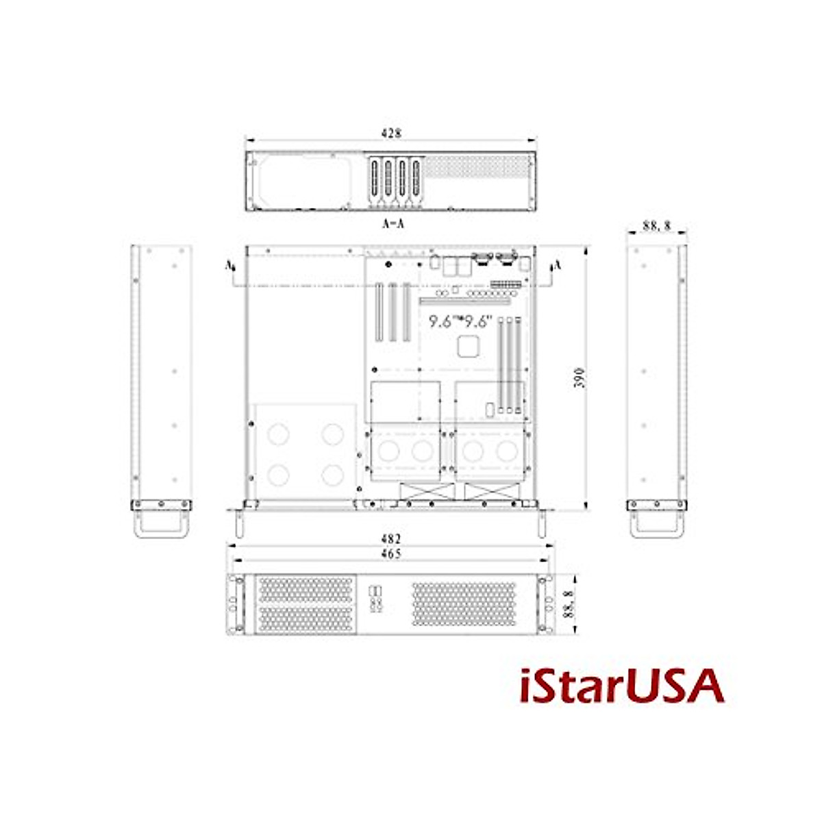 iStarUSA Group 2U Compact Rackmount 2 X 5.25 (D-214-MATX) , Black