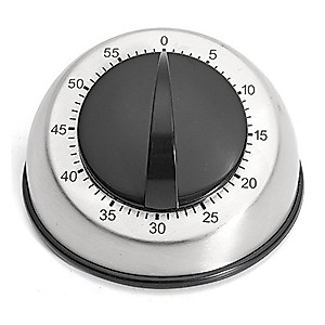 Toolso Mechanical Stainless Steel Time Counter 60Mins Cooking Baking Kitchen Timer Countdown Wind Up Alarm Clock Home Tools