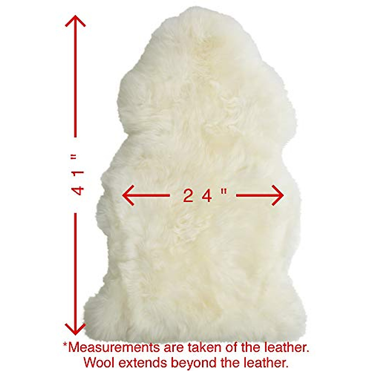 Desert Breeze Distributing Premium Single Pelt, Genuine New Zealand Sheepskin Rug, 41 inch Length, Ivory Color, Thick Soft Luxurious Natural Wool, by Minidoka Sheepskin…