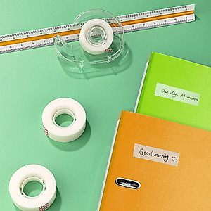 Amazon Basics Matte-finish Tape with Dispenser, Engineered for Repairing, Tape Refills, 3/4" x 18 yds, 6 Pack
