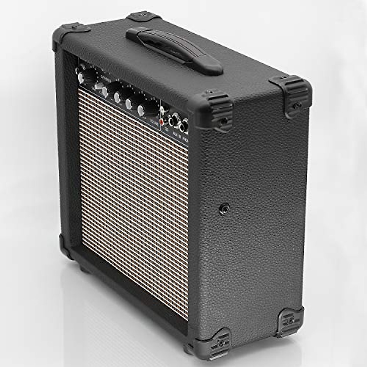 Leo Jaymz 20W Electric Guitar Amplifier - Clean and Distortion Channel - 3 Band Equalization and CD Line Input - Recording Studio, Practice Room, Small Courtyard (6.5" Black)