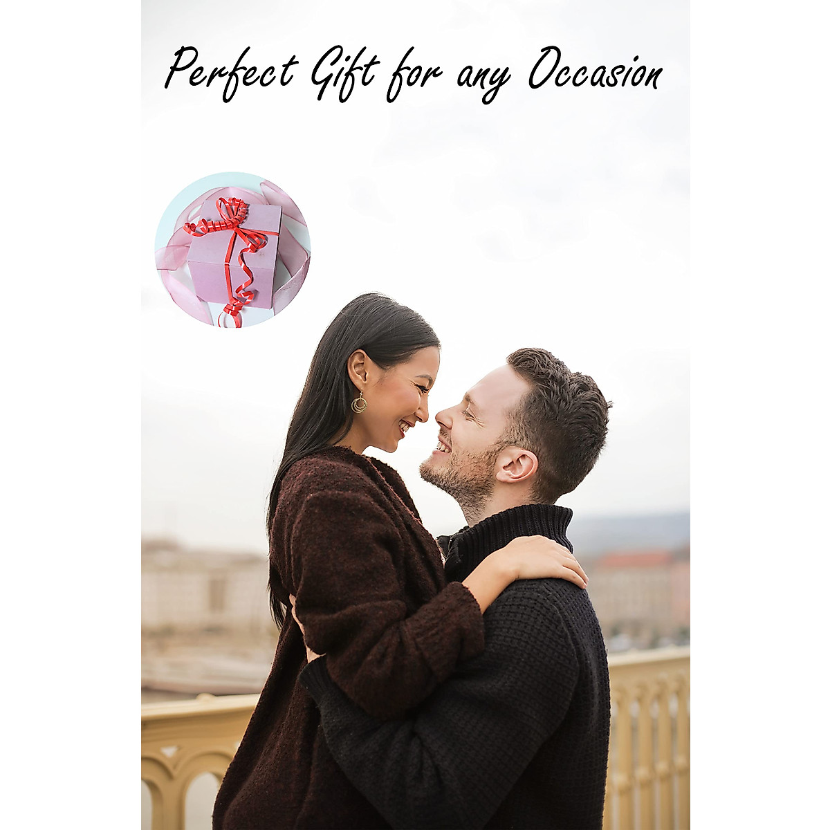 Bohemian Boho Round Circle Hoop Dangle Drop Earrings for Women – Delicate – Hammer Texture – Matte Plated – with Gift Box Included (MATTE SILVER & GOLD TWO TONE - MULTI-CIRCLE DROP)