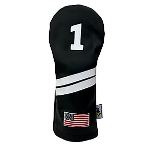 Sunfish Leather Golf Headcover Set Driver Fairway Hybrid USA Flag America