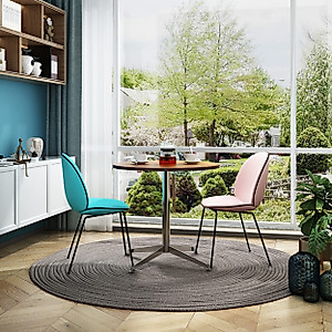 SENGLIDA Round Office Table Conference Table Small Dining Table Coffee Meeting Table for Office Boardroom Kitchen Living Room Waterproof Desktop Easy Assembly 31.5 inch