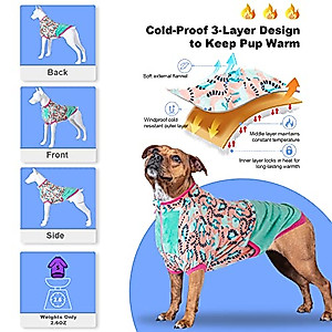 LovinPet Boxer Sweater for Dogs, Lightweight Warm Pet Coats, Skin-Friendly Flannel Fabric Clothes for Dog, Wildlife Lemurs Pastel Prints Dog Clothes, Warm Dog Clothes for Large Dogs Breed,2XL