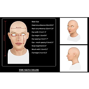 GOSHIMER Alice Silicone Female Mask Halloween Headwear Mask For Crossdressers Cosplay Crossdressing