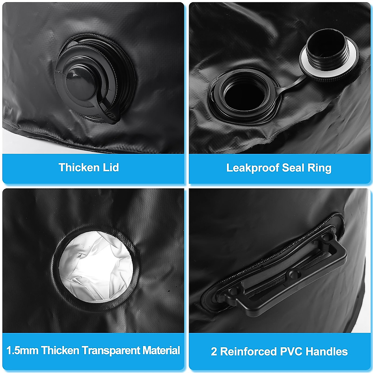 ZHOUMADE Water Bags for Weight, Water Weight Bag up to 100 lbs, Thicken 1200D Durable Polyester Weights for Outside Umbrella Stand, Water Weights for Umbrella Stand, Furniture Leg Weights (2PCS)