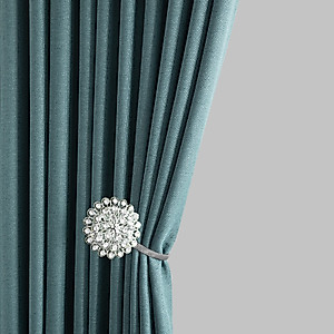 4 Packs Curtain Magnetic Buckle Spring Window Decoration Curtain Tie Rope for Home Office Decoration (White)