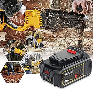 AMICROSS 20V Battery Replacement for Dewalt 20V Battery 6.0Ah, Compatible with DCB206 DCB200 DCB201 DCB204 DCB207 DCB208 DCB210 DCD/DCF/DCG Series MAX XR Cordless Tools Lithium-Ion 2-Pack