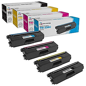 LD Products Compatible Toner Cartridge Replacement for Brother TN336 High Yield (Black, Cyan, Magenta, Yellow, 4-Pack) for use in HL-L8250CDN, HL-L8350CDW, HL-L8350CDWT, MFC-L8600CDW, and MFC-L8850CDW