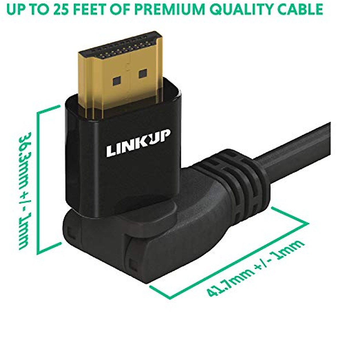 LINKUP - HDMI 4K Cable Ultra HD 360° Angle Swivel Digital Video Cord - Heavy Duty 28AWG - Extreme High Speed 18GB/s | 4096 x 2160 | Compatible with Apple Xbox PS4 PC Samsung TV - 6FT
