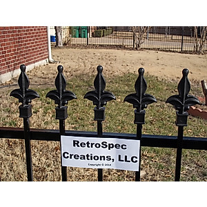 Retrospec Creations 10 Each for 3/4” Plastic Finial Tops for Iron Picket Fence Tops Fleur De Lis – #1-60-34