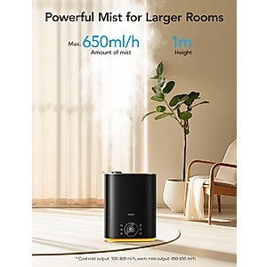 GoveeLife Smart Humidifier, Top Fill 7L Warm & Cool Mist Humidifiers for Bedroom, 70H Runtime, Auto Shut-Off, RGB Light,WiFi Air Humidifier for Large Room, Plants, Nursery Work with Alexa App Control