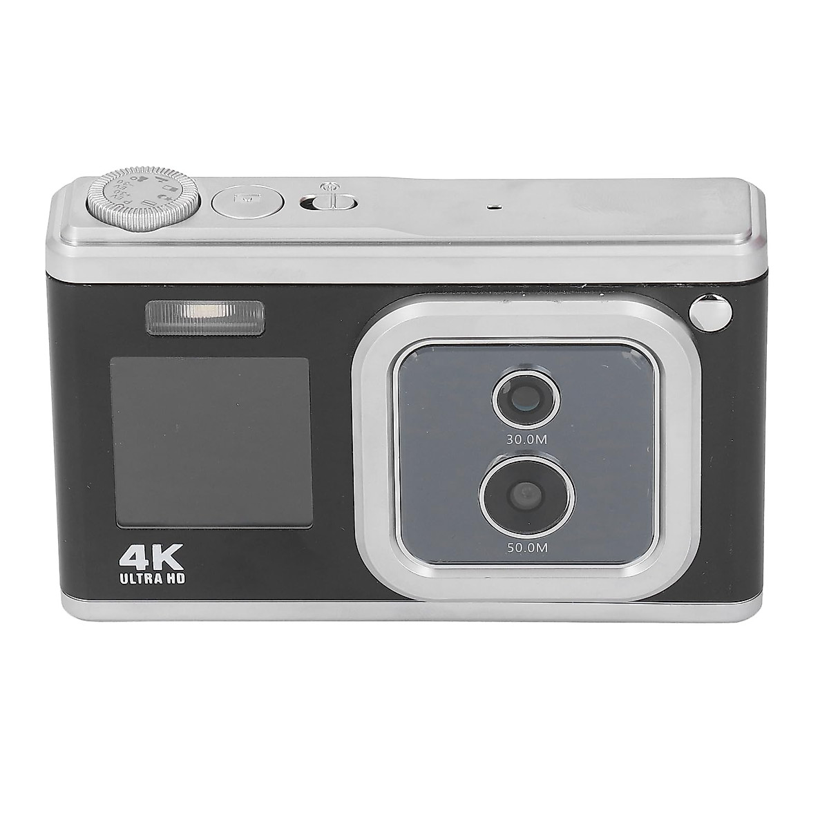 50MP 4K HD Dual Cam Digital Camera with 16X Zoom, Dual IPS Screen and Beauty Flashlight, Small and Portable Digital Camera Digital Camera (Black)