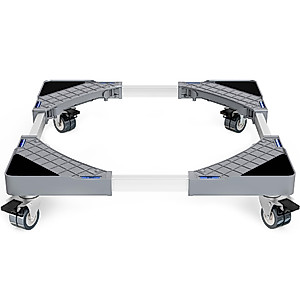 CasaCulina Appliance Dolly Cart, Mini Fridge Stand Furniture Dolly with 4 Twin Locking Wheels, Adjustable Furniture Mover Mobile Roller Base for Washing Machine, Dryer, Refrigerator, Laundry Pedestal