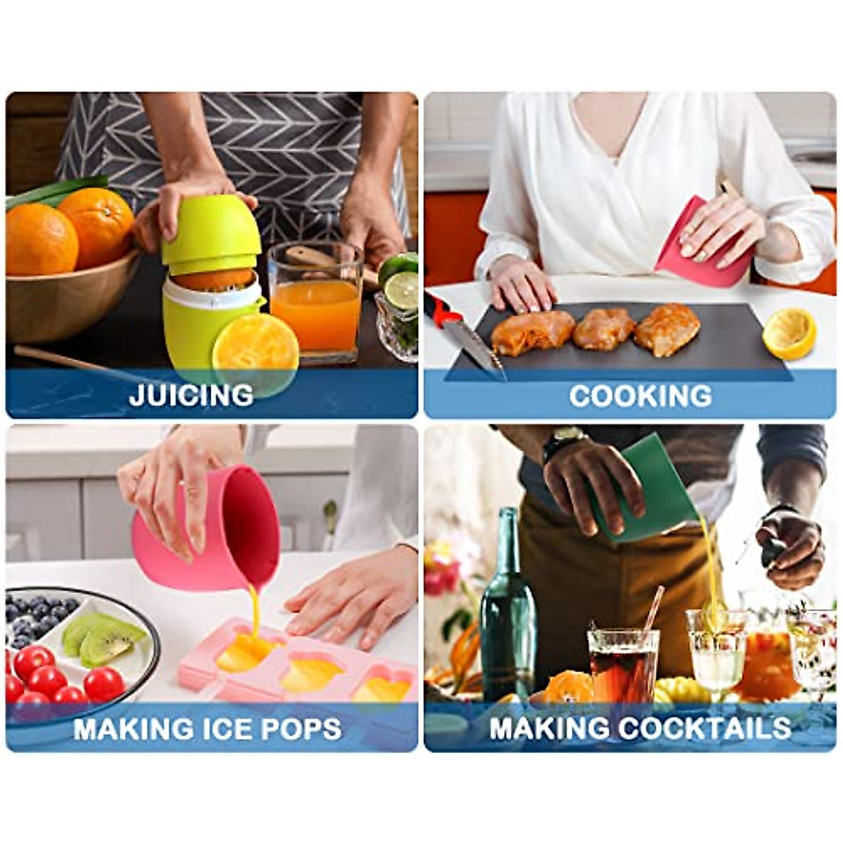 Lechin Hand Juicer - Citrus Juicer with Lemon Shape - Hand Lemon Juicer with Two Press Options for Different Fruits (Yellow)