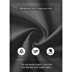 JMIERR Men's 3 Pack Cotton Hipster Hip Hop Longline Crewneck T-Shirt, Short Sleeve T Shirts for Men Pack, US 43(L), Black/Dark Grey/Khaki