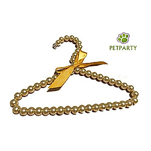 A&S Creavention Luxury Plastic Pearl Hanger for Baby, Small Dog or Cat Clothing (Gold)
