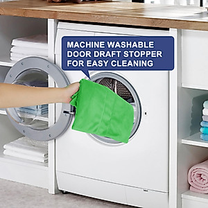 HADOR Door Draft Stopper for Bottom of Door, 36 Inch Under Draft Air Noise Light Blocker 30"- 36" Double Side Triangle Soundproof Sweep Filler Seal Gap up to 1.7" for Patio Sliding Door Guard, Green