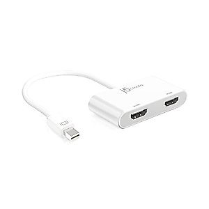 j5create Mini DisplayPort to Dual 4K HDMI MST Adapter, Compatible with Microsoft Surface Pro 2, Surface Book, HP OMEN 15-CE051NR and More (JDA156)