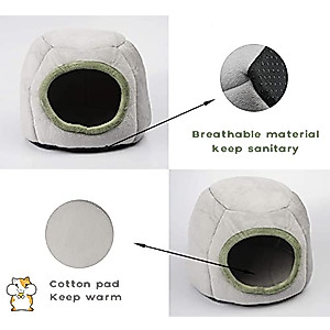 Guinea Pig Cave Beds, Cozy House Bedding for Rats Chinchilla Degu Ferrets Hedgehog Sugar Glider, Pumpkin Shaped Small Pet House (Gray)…