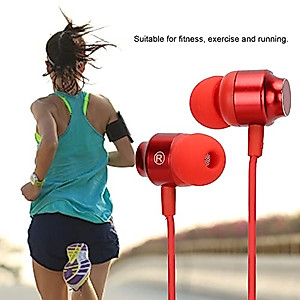 Dilwe Neckband Headphones, Bluetooth Headset Neck Mounted Wireless Headset Neckband Sports Headset Noise Reduction Earplugs with Microphone(red)
