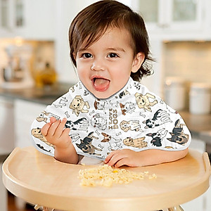 Kigai Cute Puppy Muslin Baby Burp Cloth, Super Soft Absorbent Cotton Burp Rag Baby Bibs Washcloth Face Towel for Newborn Boys Girls Registry Gift, 2 Packs