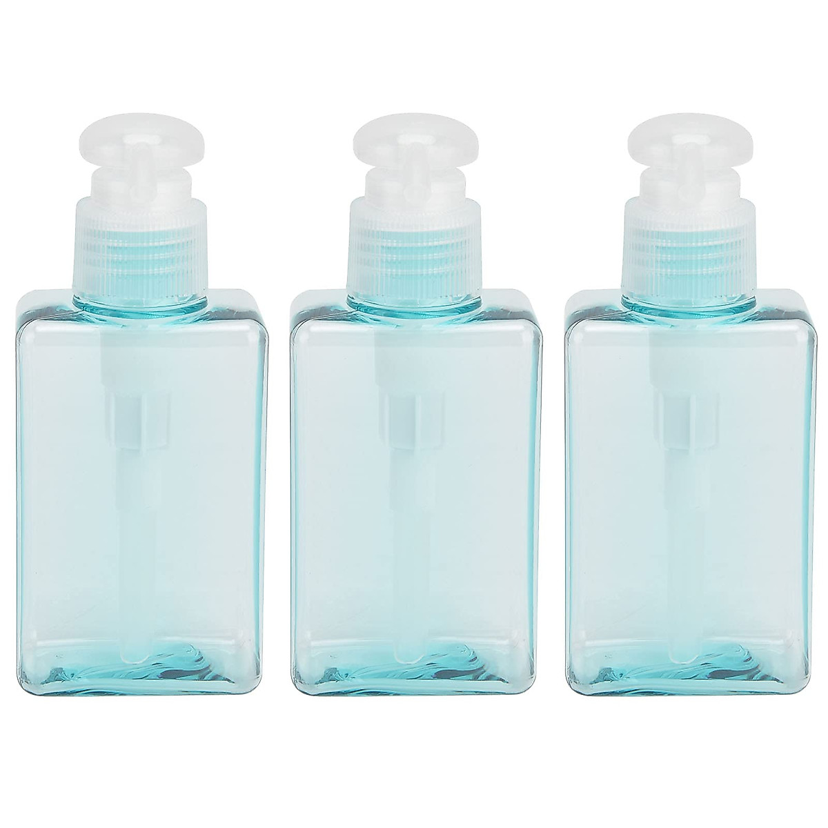 FIYO 100ML 3Pcs Plastic Bottles with Pump Dispenser, Liquid Soap Bottle Lotion Container Portable Travel Empty Shampoo Pump Bottles for Home Travel Use(Blue)