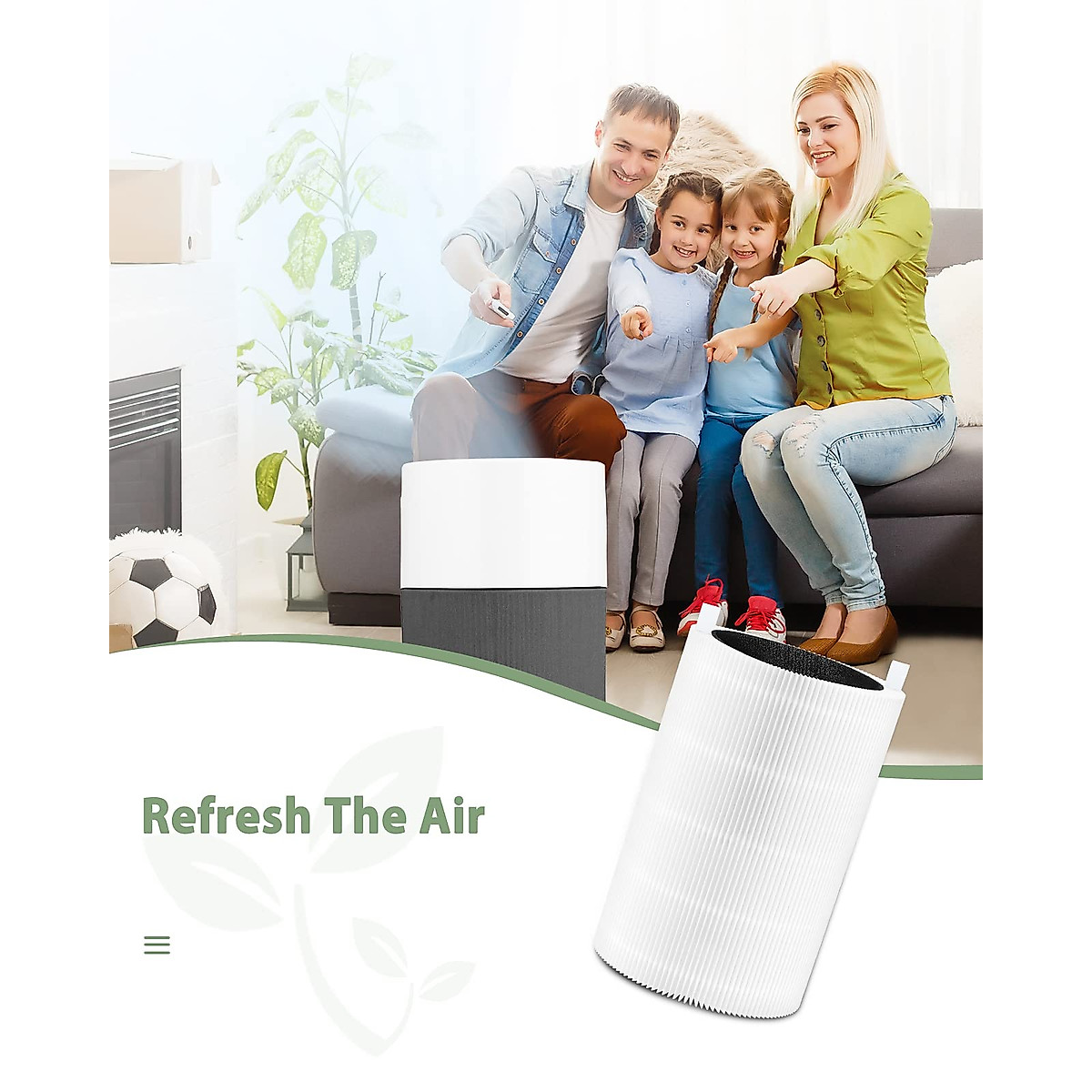 411 Replacement Filter Compatible with Blue Pure 411 Genuine, 411+, 411 Auto and MINI Air Purifier, Part# 100929, 2-Pack