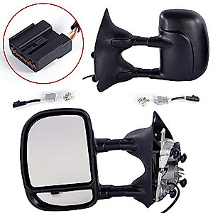MOTORHOT A Pair Driver Side & Passenger Side Manual Towing Mirrors Compatible With Ford 1999-2007 F-350 F-250 F-550 F-450 Super Duty 2000-2007 Excursion V8 5.4L 6.0L 7.3L V10 6.8L