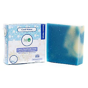 360Feel Men's Cool Water Cologne Soap -Large 5oz Organic Castile Handmade Soap bar -Bold Masculine fragrance- Pure Essential Oil Natural Soaps- Made in USA