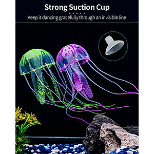 Uniclife 6 Pcs Glowing Jellyfish Ornament Decoration for Aquarium Fish Tank