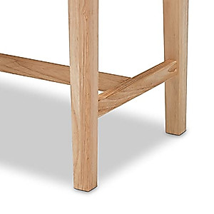 Baxton Studio Danyl Benches, One Size, Beige/Oak Brown