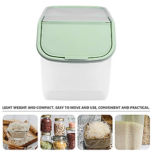 Cabilock Large Food Storage Container with Flip Lid Airtight Rice Bin Transparent Dry Food Organizer Pet Food Containing Box for Snacks Sundries