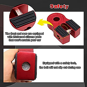 RULLINE Winch Shackle Flat Towing Hook Mount Compatable with Haul Truck ATV UTV Winch Lines Winch Hook Red with Rubber Guard & Iron Pin 16000 LB Capacity