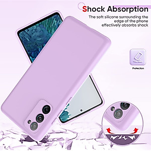 LeYi for Galaxy S20 FE Case, Phone Case Samsung S20 FE 5G with [2 Pack] Tempered Glass Screen Protector for Women Men, Liquid Silicone Soft Microfiber Liner Cover Case for Galaxy S20 FE, Purple