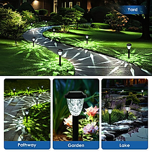 GIGALUMI 8 Pack Solar Lights Outdoor, Solar Pathway Lights with Great Pattern, Waterproof Auto On/Off Solar Powered Light for Outside Yard Garden Walkway Driveway Lawn Pathway