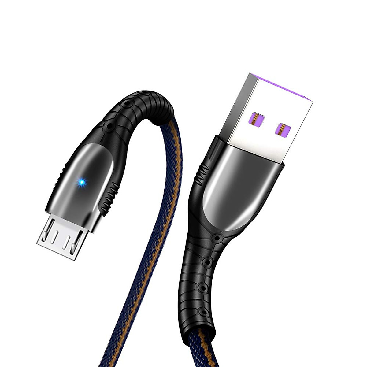 2Pack 10ft PS4 Controller Charger Cable Extra Long Durable Nylon Braided Micro USB Fast Charging Cord for Playstation 4,Xbox One S/X Controller,Samsung Galaxy S7 S6, Note 5 4 More, with LED Light