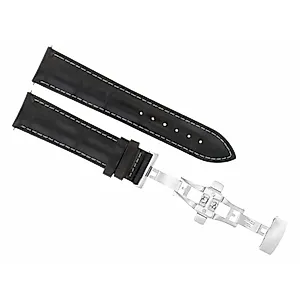 Ewatchparts 20MM LEATHER WATCH STRAP BAND COMPATIBLE WITH IWC SPITFIRE XV PILOT PORTUGESE DARK BROWN