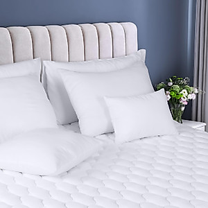 Utopia Bedding Quilted Fitted Waterproof Queen Mattress Protector, Mattress Pad Stretches up to 16 Inches Deep, Elastic Fitted Mattress Cover Mattress Topper (White)