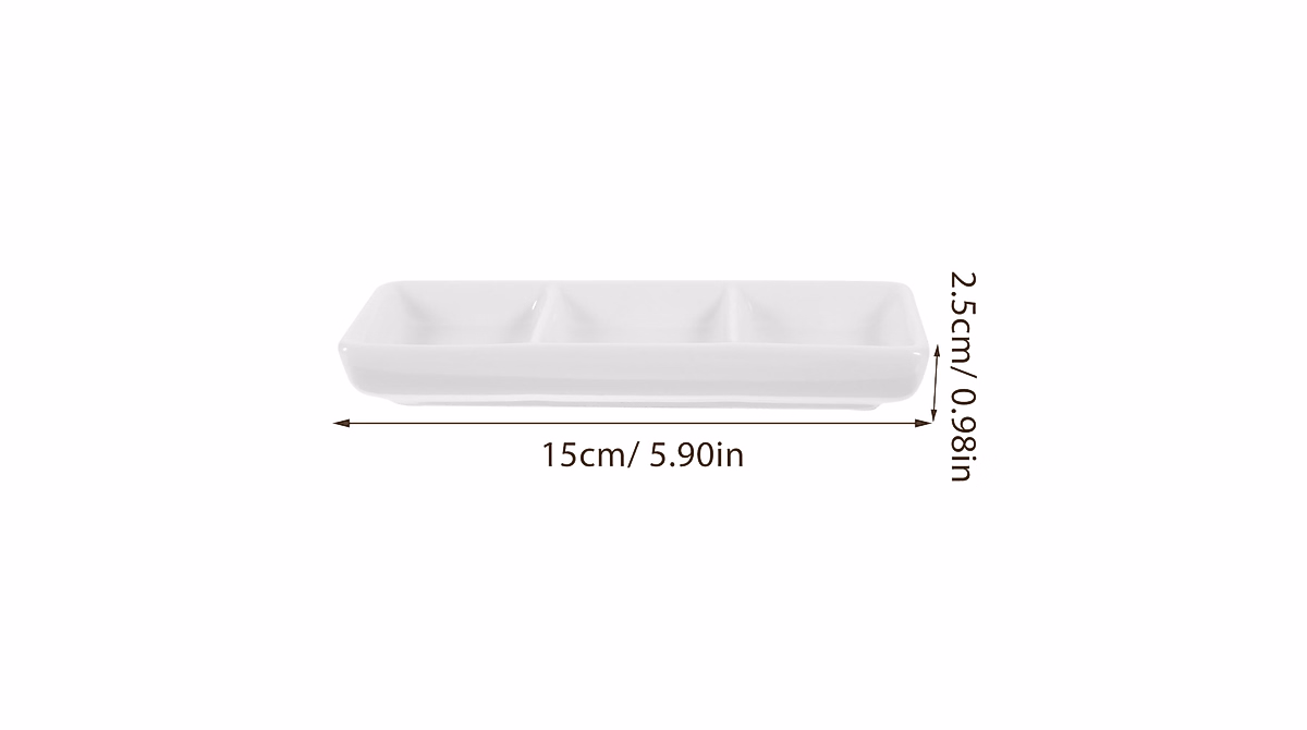 Elegant 6 Inch Ceramic 3-Compartment Serving Tray