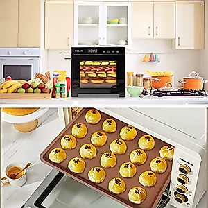 8Pcs Silicone Dehydrator Trays - Nonstick Silicone Drye Mats with Edge , Compatible with Cosori CP267-FD, Multi-purpose Reusable for Jerky, Fruit, Meat, Herbs, Vegetables, Crackers