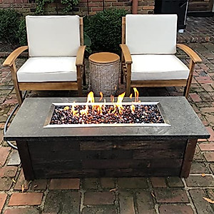 LEIMO KPARTS 10 lbs Fire Glass Beads Black for Propane Fire Pit, 1/2-Inch Reflective Gas Fireplace Glass Rocks Stones for Fire Pit Table