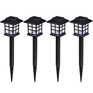 LIGHTSHINE 4 Pack Solar Pathway Lights, Solar Garden Lights outdoor, Waterproof Outdoor Lights for Lawn, Patio, Yard, Walkway, Driveway and Landscape.