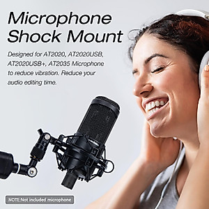 AT2020 Shock Mount - Microphone Mounts Reduces Vibration Noise and Shockmount Improve Recording Quality for Audio Technica AT2020 AT2020USB+ AT2035 ATR2500 AT4040 Condenser Mic by YOUSHARES