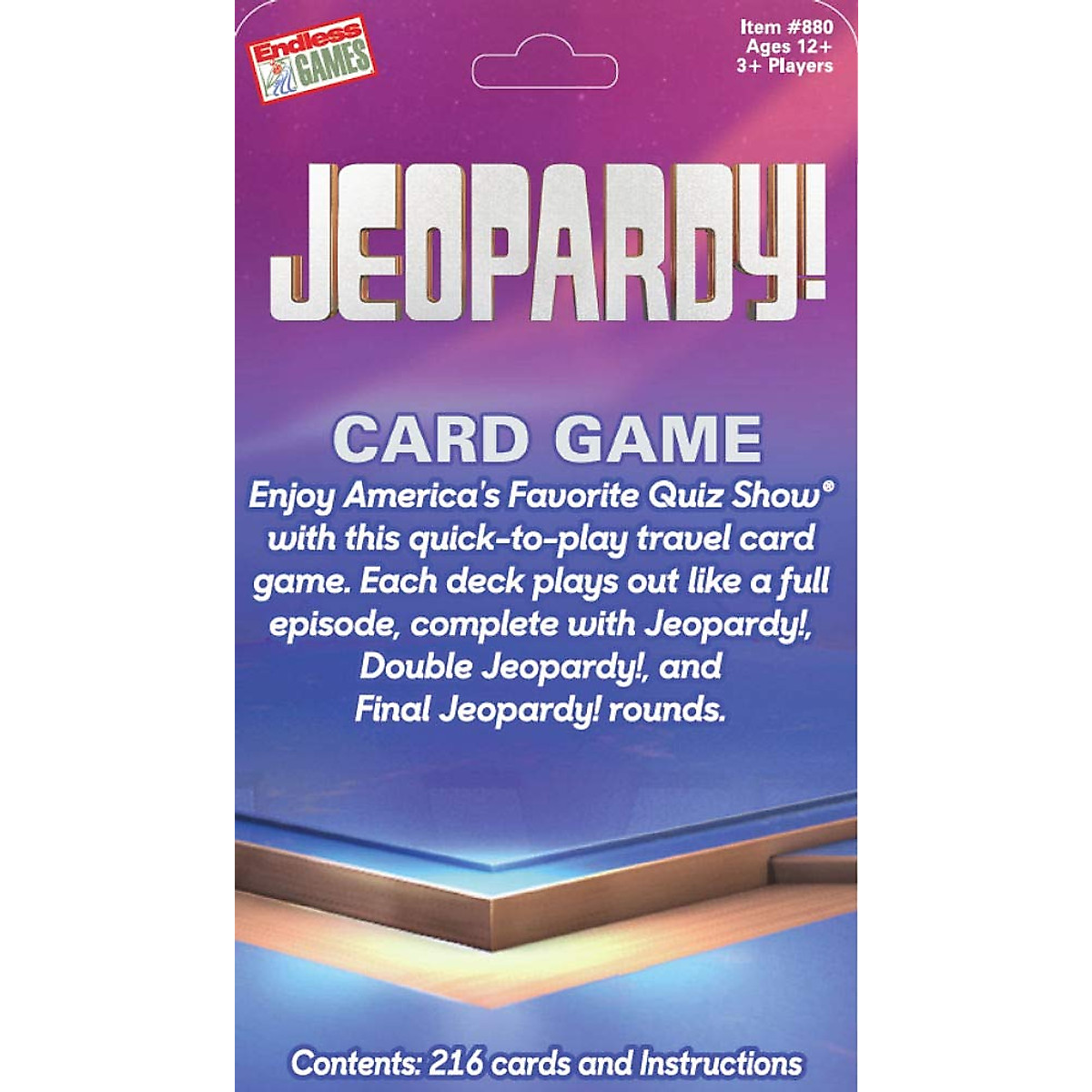 Endless Games Jeopardy Card Game - Travel Sized Quiz Competition - Fast Paced Party Game