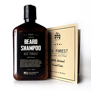 Big Forest Beard Treatment Kit - Shampoo 9 oz - Oil 1 oz - Beard Balm 2 oz - Brush - Wood Scent - 100% Natural and Organic Beard Growth Care Products in Premium Gift Box